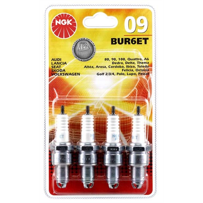 4 Bougies d'allumage à éclateur auxiliaire NGK BUR6ET : Norauto.fr
